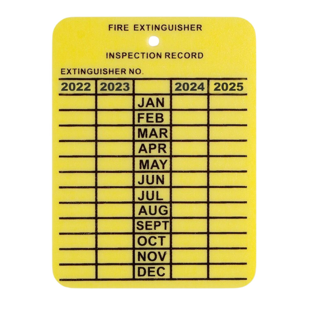 4 Year Inspection Yellow Plastic Tag – Everything Safety
