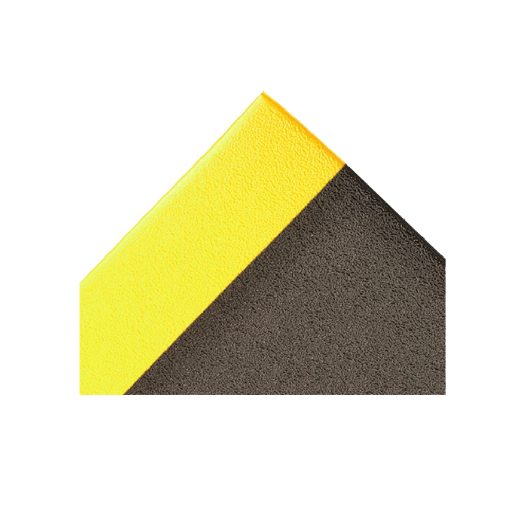 Notrax 3' x 5', Black-Yellow, Cushion-Stat™ with Dyna-Shield® Anti Sta ...